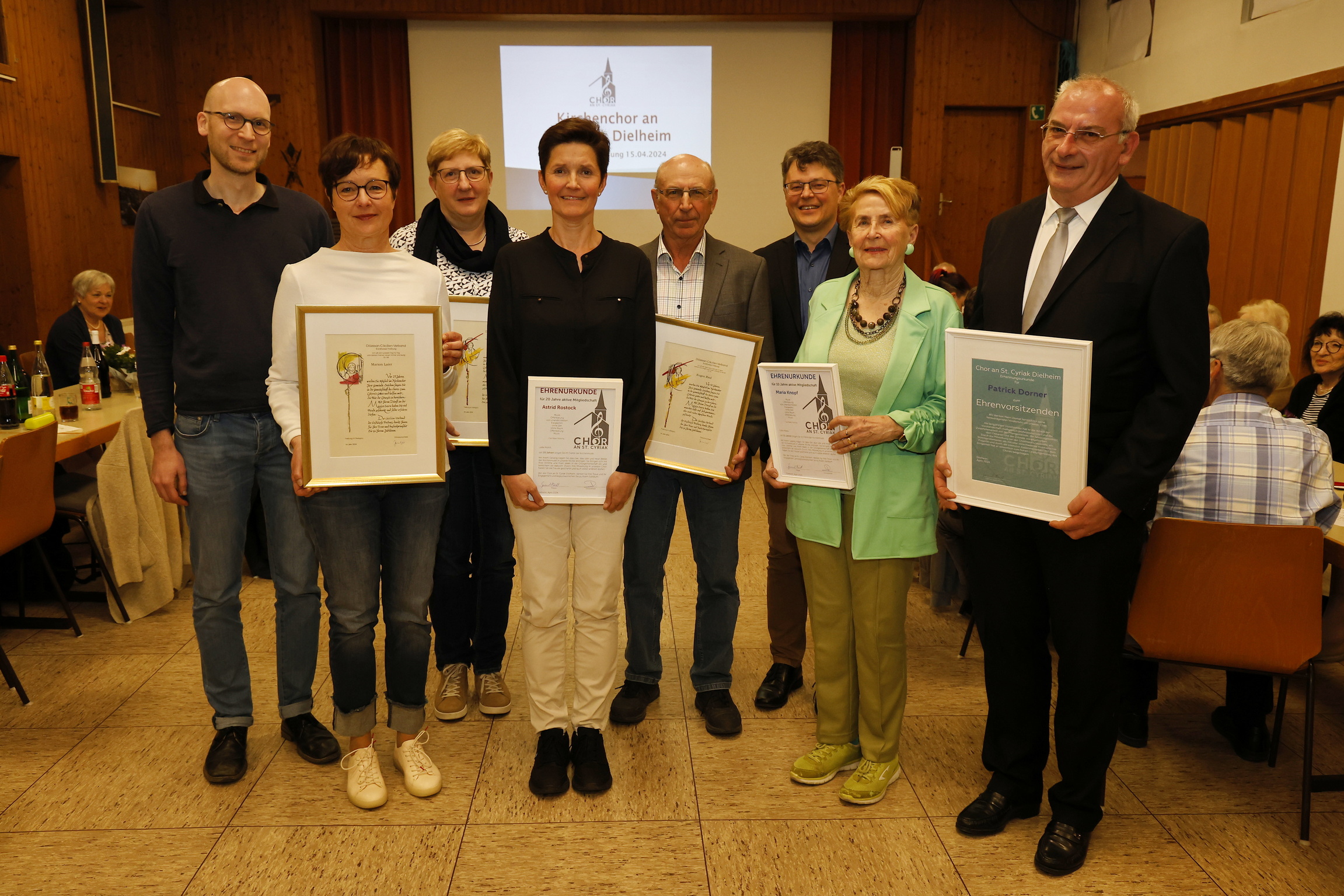 Jahreshauptversammlung mit Ehrungen – Chor an St. Cyriak Dielheim